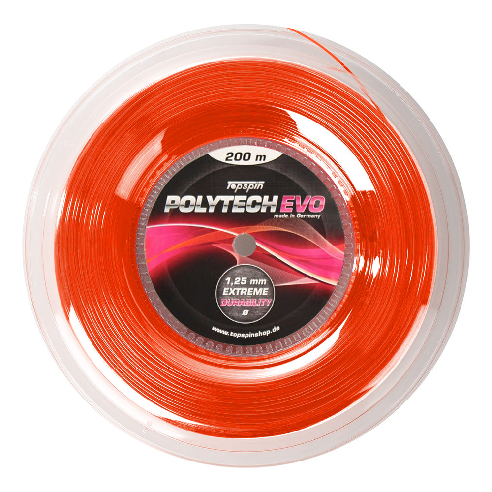 Topspin Poly Tech Evo String Reel - 200m - orange